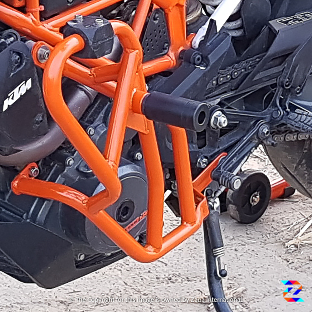 KTM Duke 250/390 Crash Guard, Leg Guard Orange | Zana Motorcycles