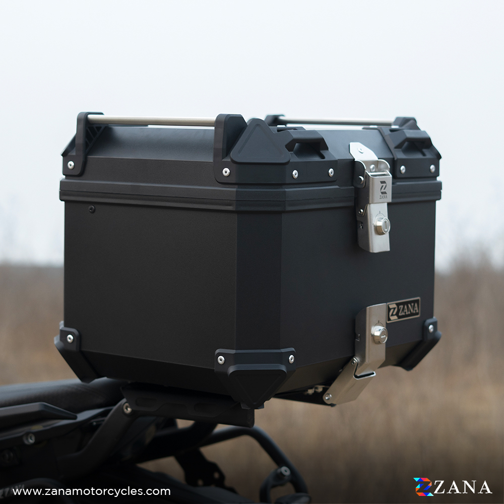 TOP BOX PLASTIC ( 45ltr ) BLACK WITH BACK REST CUSHION FOR HONDA CB 300R