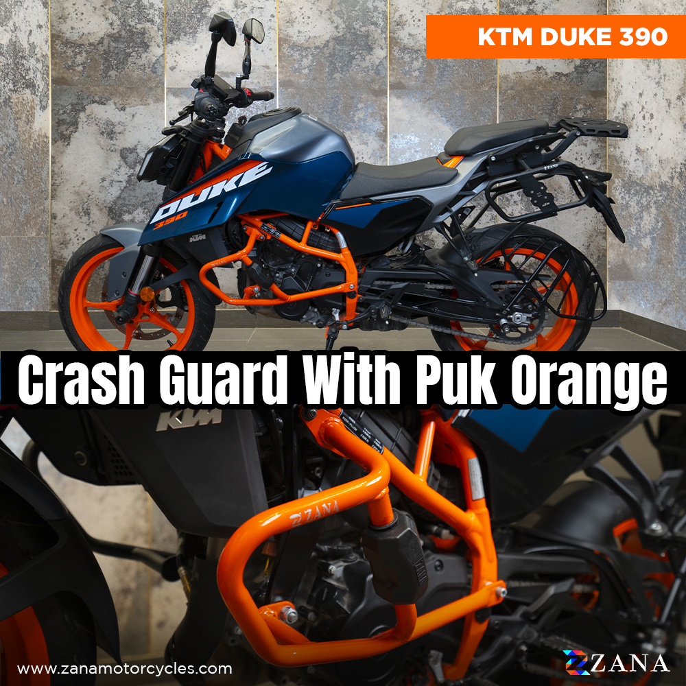 CRASH GUARD WITH SLIDER PUCK ORANGE FOR KTM DUKE 390/250/390 GEN 3