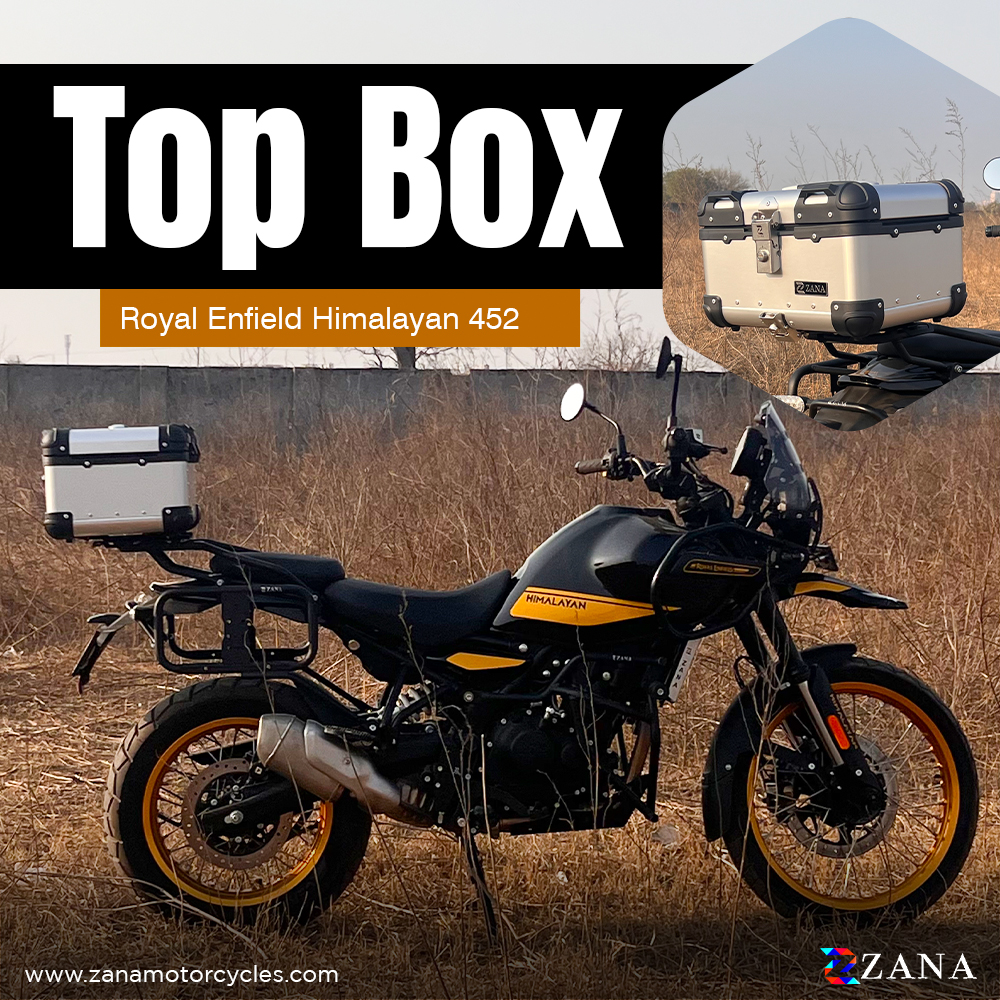 TOP BOX WITH BACK REST CUSHION FOR HIMALAYAN 450 ( 35ltr ALUMINIUM ...