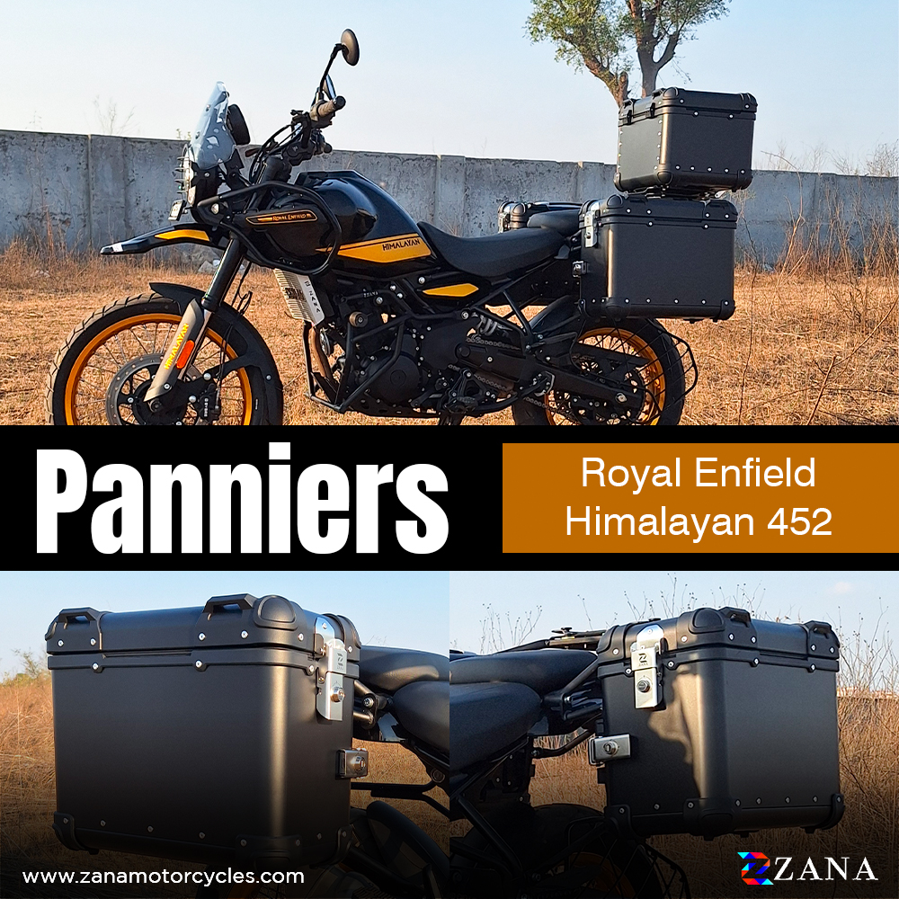 PANNIERS FOR HIMALAYAN 450 ( 36 LTR ) ALUMINUM ROUND BLACK WITH FRAME