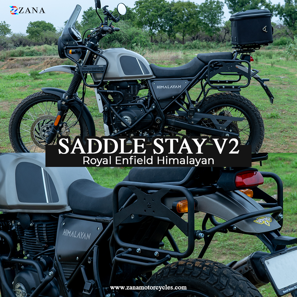 Saddle Stay V-2 with Exhaust Sheild with Jerry can Mount For Himalayan ...