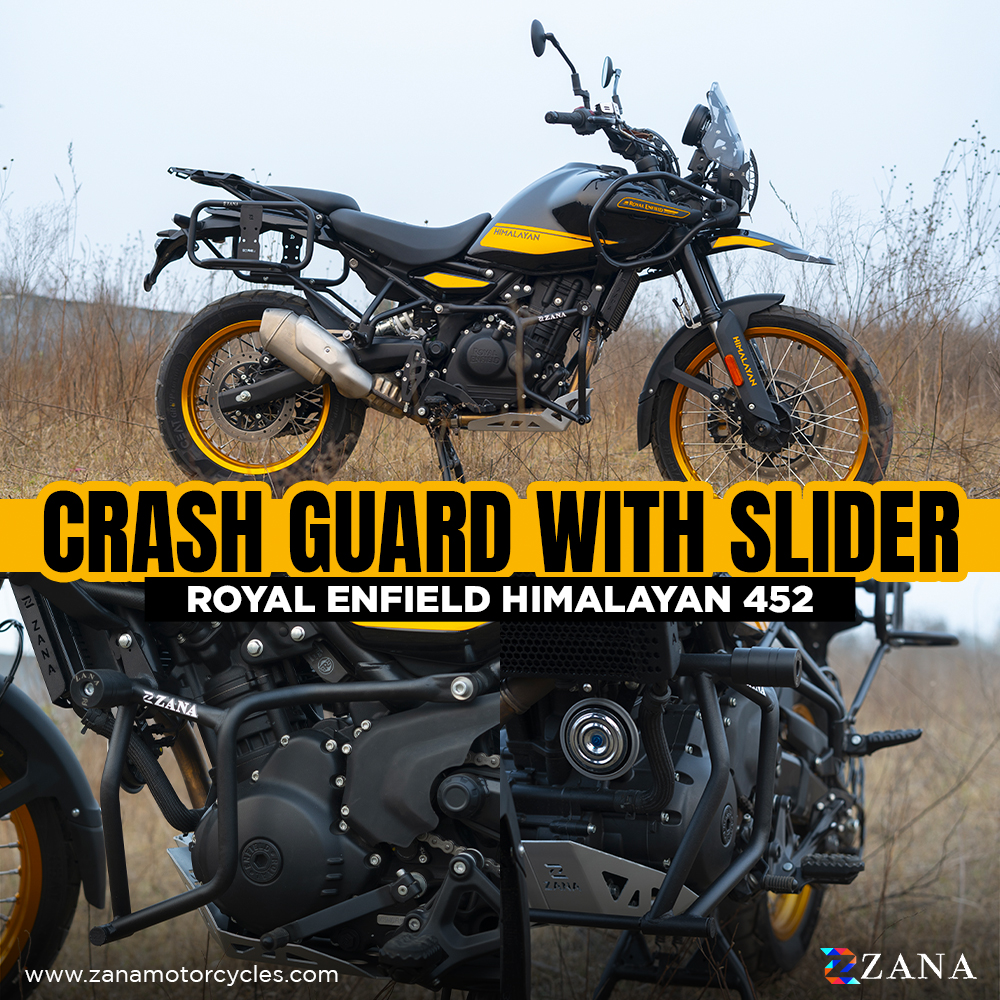 Crash Guard for Himalayan 450 (with Slider , Black Texture, Mild Steel ...