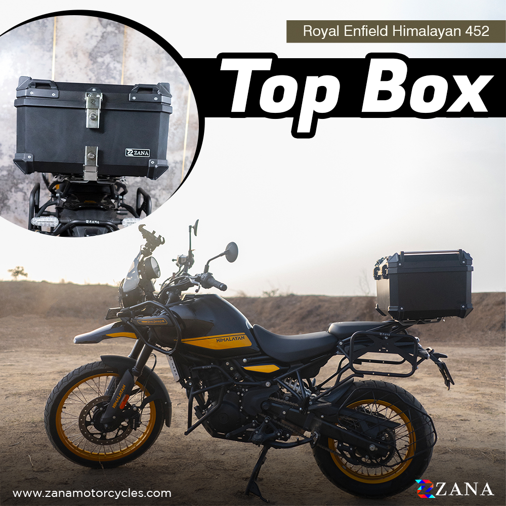 Top Box Plastic (55Ltr) L-flat Black With Back Rest Cushion For ...