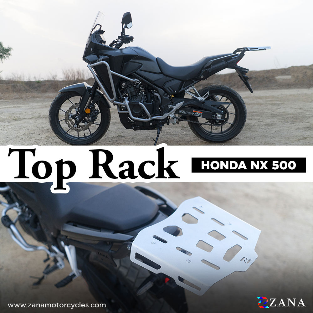 Top rack with Plate For Honda NX500 (Aluminum, Silver)