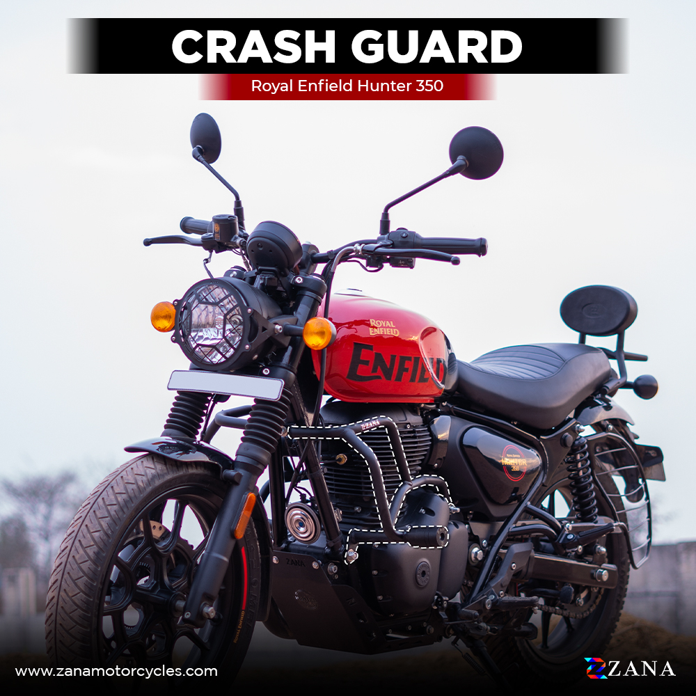 CRASH GUARD WITH SLIDER BLACK MS FOR ROYAL ENFIELD HUNTER 350