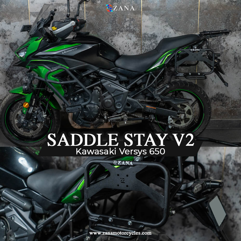 Saddle Stay V-2 with Exhaust Sheild with Jerry can Mount for Kawasaki ...