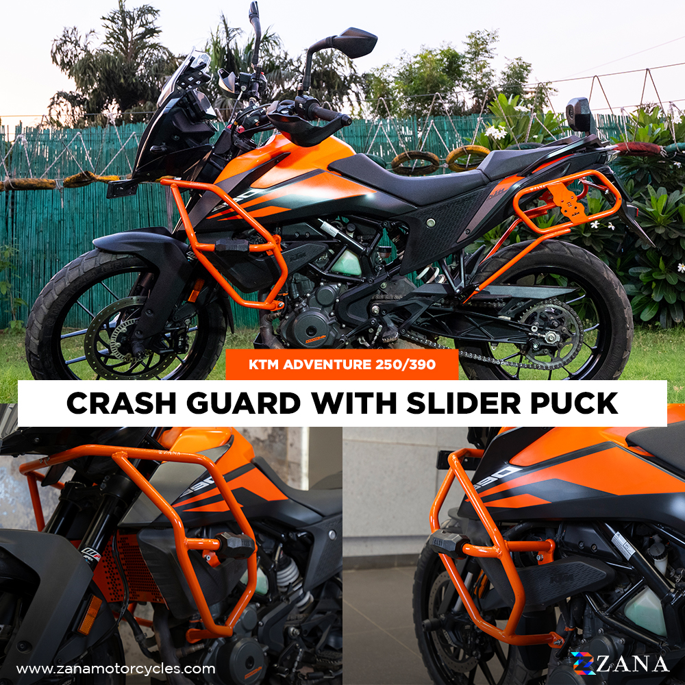 KTM Adventure 250/390 Crash Guard, Leg Guard With Slider Orange | Zana ...
