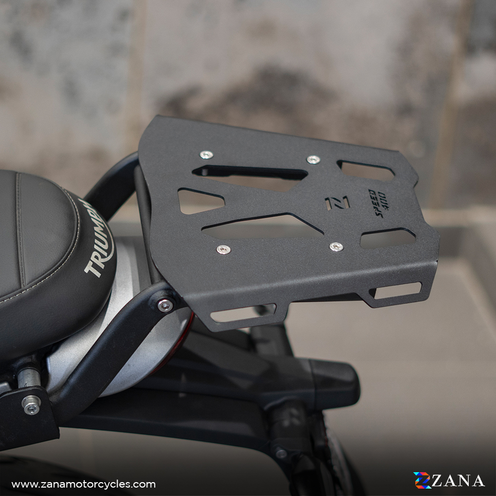 TOP RACK WITH ALUMINUM PLATE T-1 BLACK FOR FOR TRIUMPH SCRAMBLER 400 X