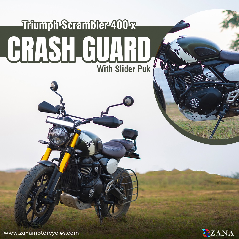 CRASH GUARD WITH PUCK SLIDER BLACK FOR TRIUMPH SCRAMBLER 400 X