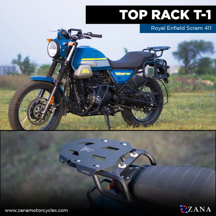 Royal Enfield Scram 411 Top Rack With Aluminium Texture Matt Black ...