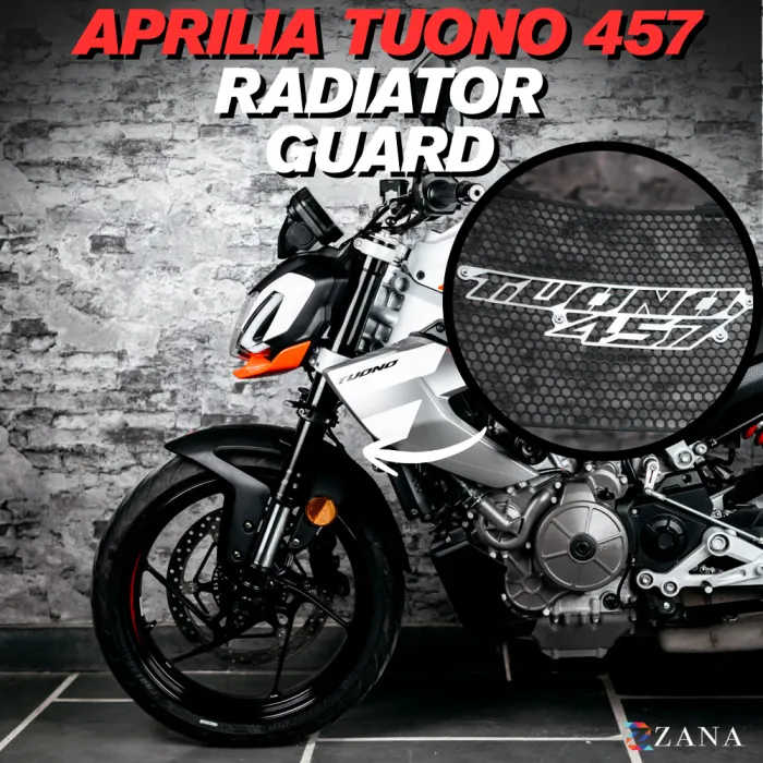 Radiator Guard For Aprilia Tuono 457 (Black with Tuono 457 Logo)
